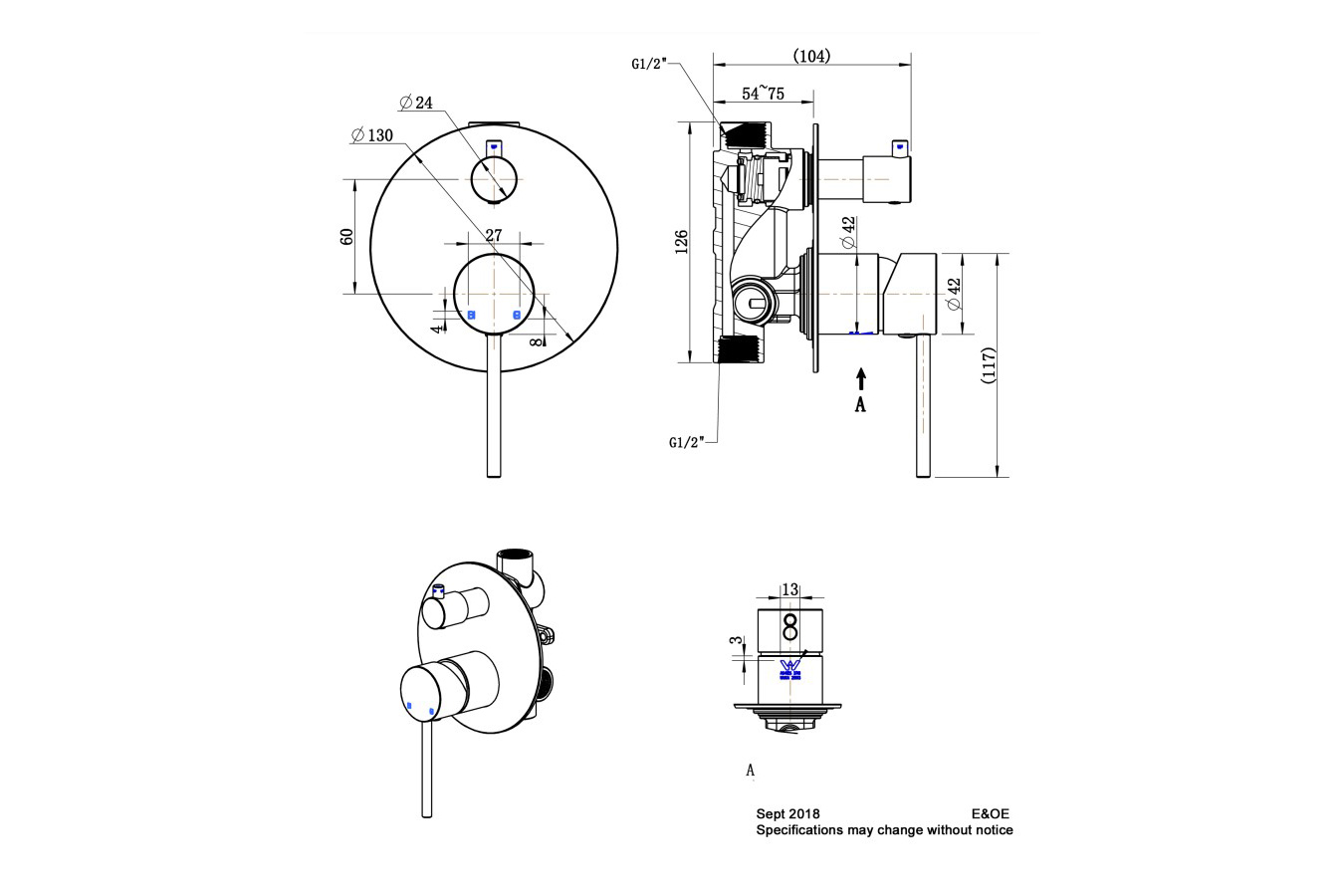 209 Series Shower Diverter | Tapware | Oakleys Bathroom Supplies