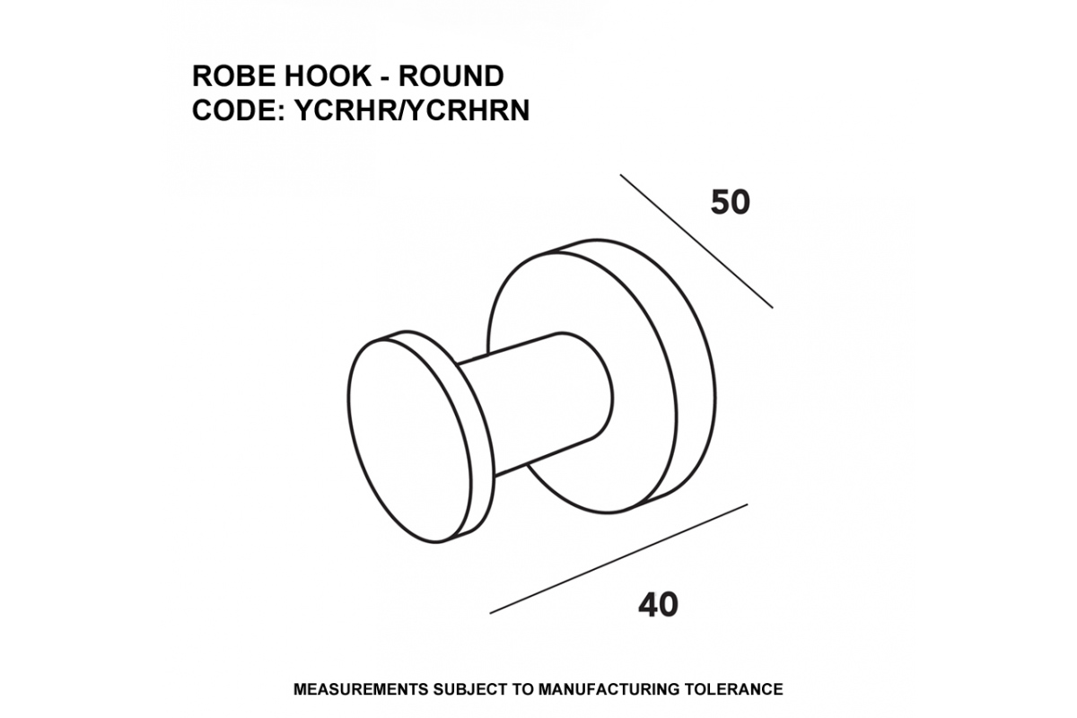 Centro Round Robe Hook | Accessories | Oakleys Bathroom Supplies