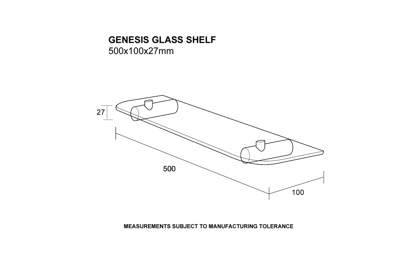 Genesis Glass Shelf | Accessories | Oakleys Bathroom Supplies
