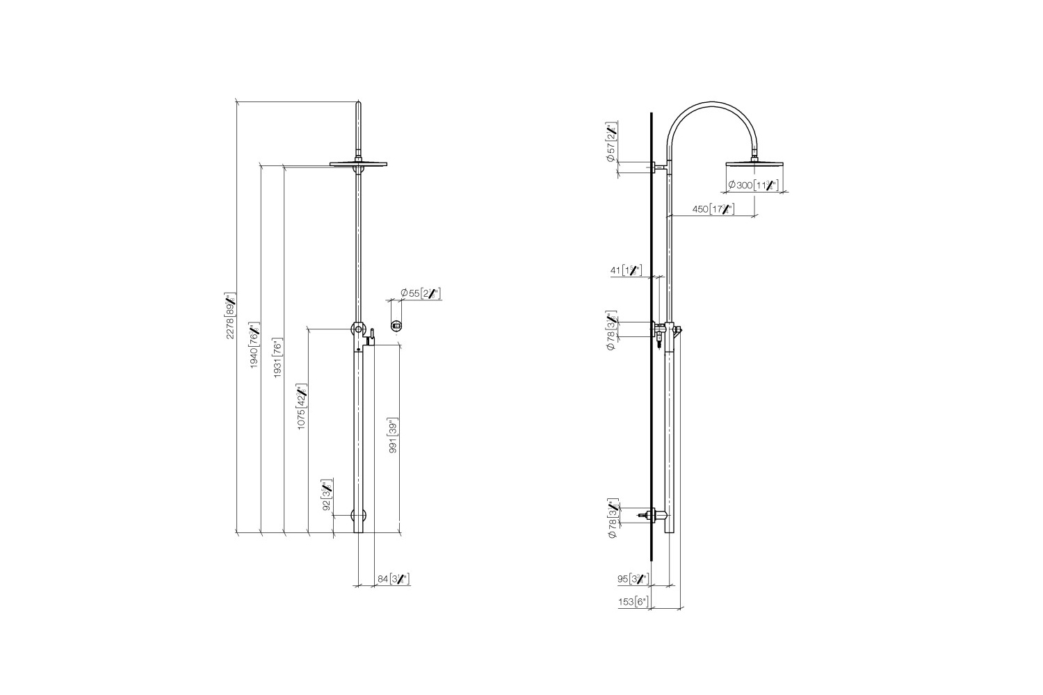 Tara Showerpipe With Shower Mixer | Tapware | Oakleys Bathroom Supplies