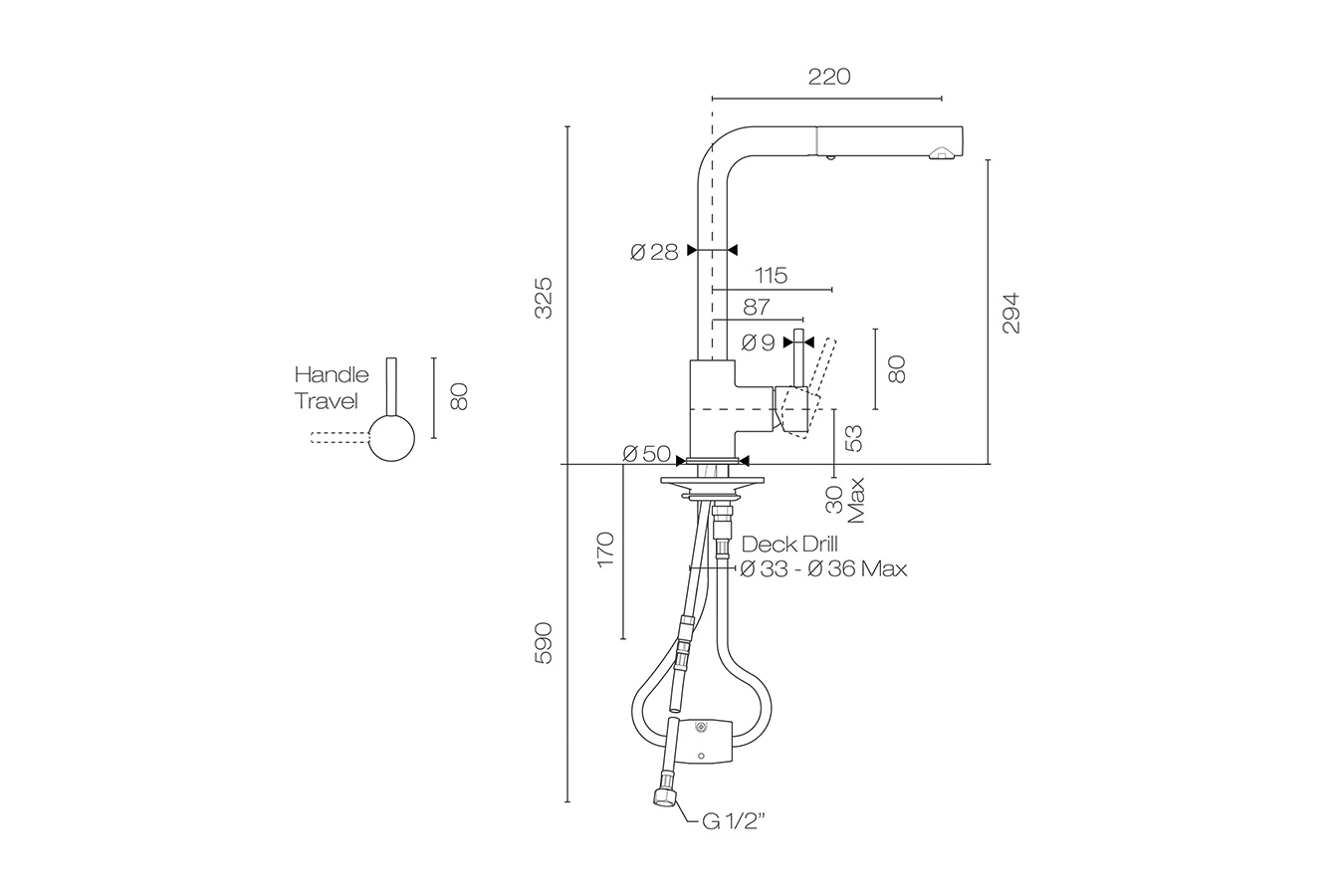 Buddy Kitchen Mixer Straight Spout | Sink Mixers | Oakleys Bathroom ...