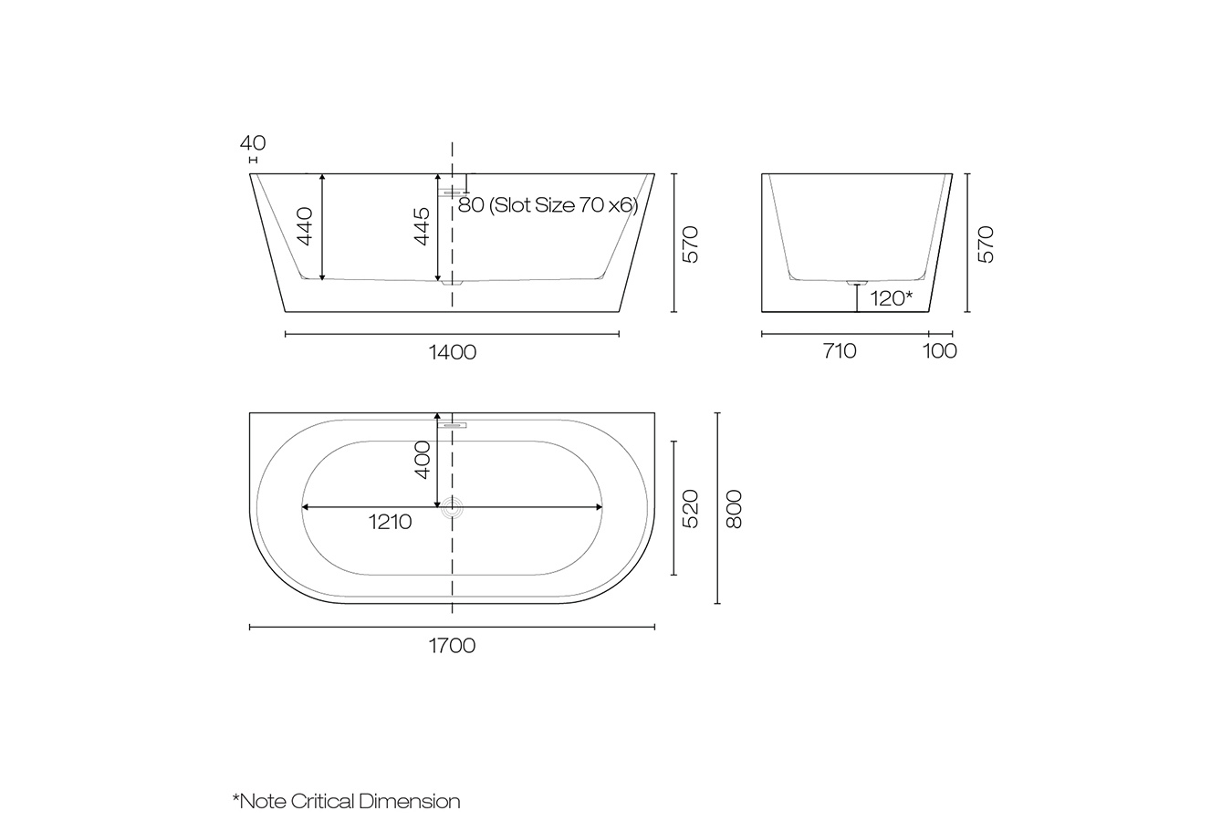 Tondo Back To Wall Bath | Baths | Oakleys Bathroom Supplies