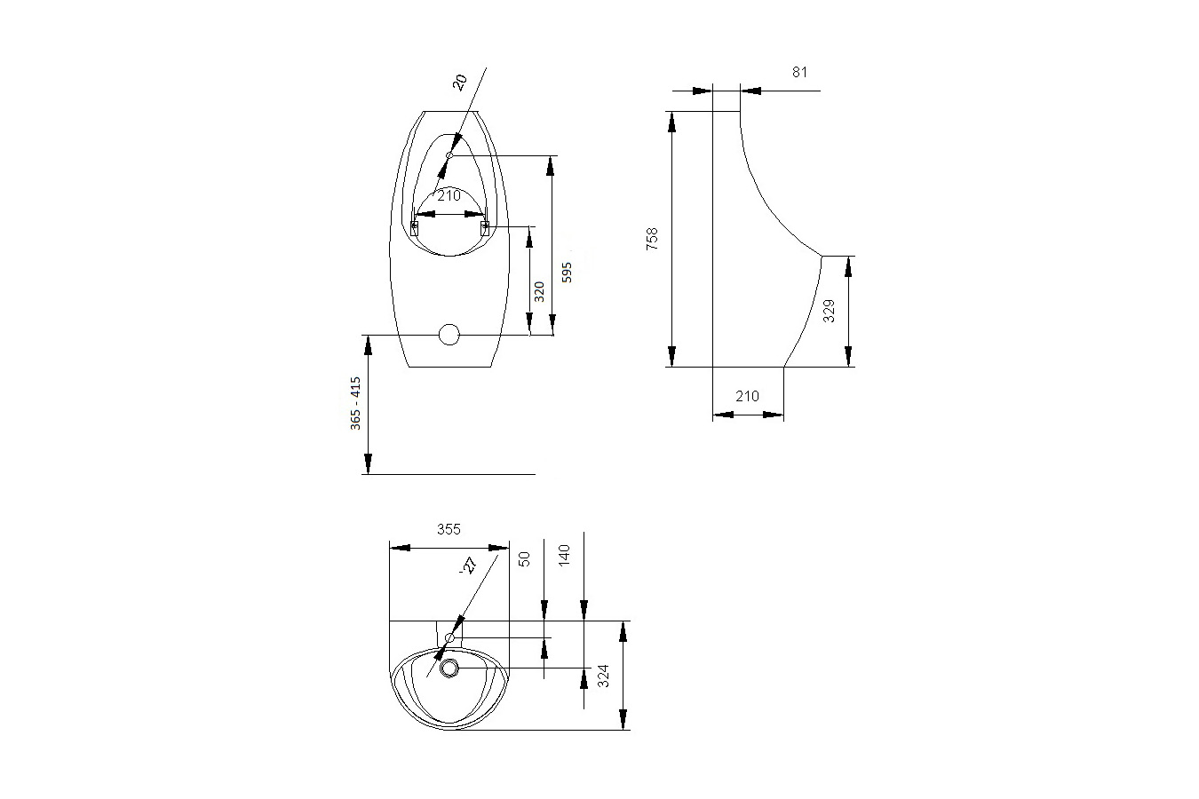 Contour Urinal | Toilets | Oakleys Bathroom Supplies