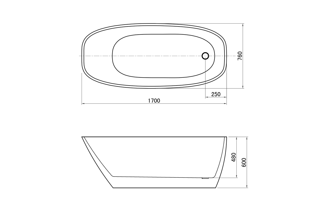 Bella Acrylic Freestanding Bath | Baths | Oakleys Bathroom Supplies