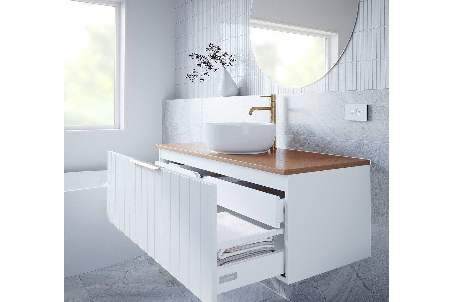 Savoy 50 Benchtop Wall Vanity | Vanities | Oakleys Bathroom Supplies