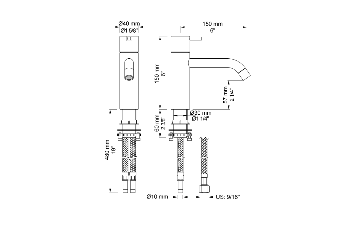 Vola HV1 One Handle Basin Mixer | Tapware | Oakleys Bathroom Supplies