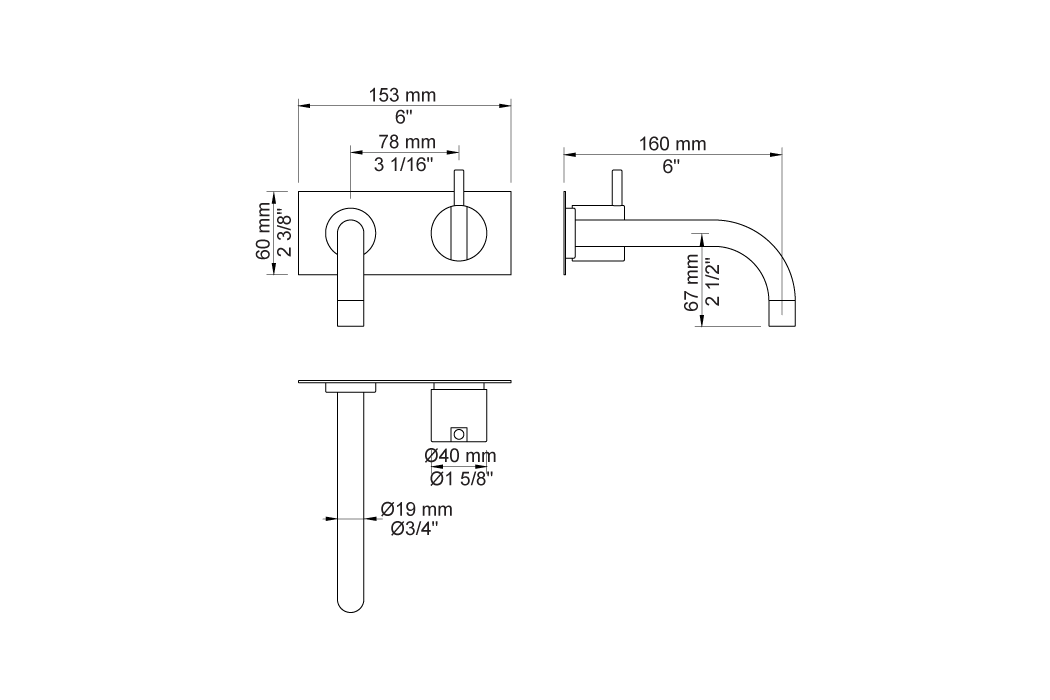 Vola 111 Wall Mount Basin Mixer | Tapware | Oakleys Bathroom Supplies