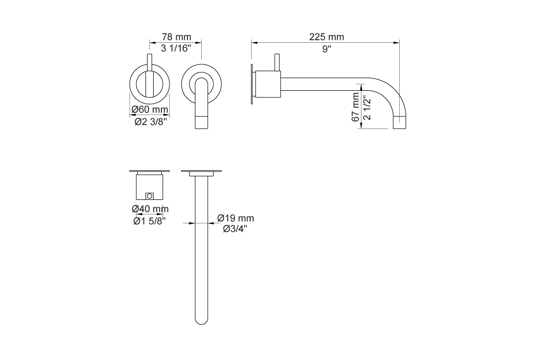 Vola 111 Wall Mount Basin Mixer | Tapware | Oakleys Bathroom Supplies